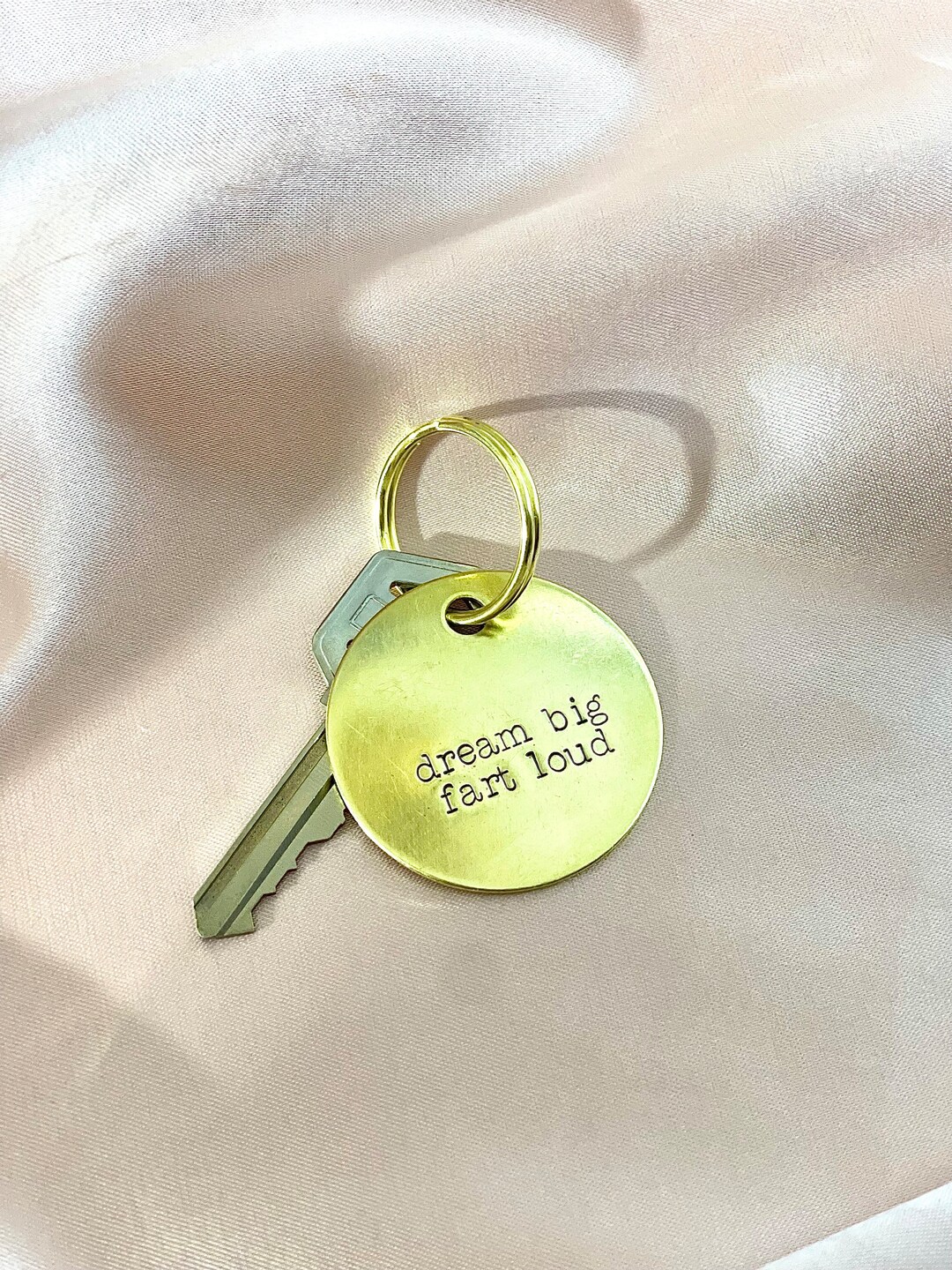Dream Big Fart Loud Gold Keychain, Funny Fart Gift, Sister Keychain ...
