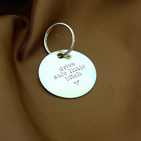 Personalized Metal Keychain Circle - Etsy