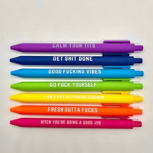 Sweary Offensive Pens, Funny Stationary, Planner Accessories, Pens for ...
