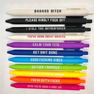 Sweary Offensive Pens, Funny Stationary, Planner Accessories, Pens for ...