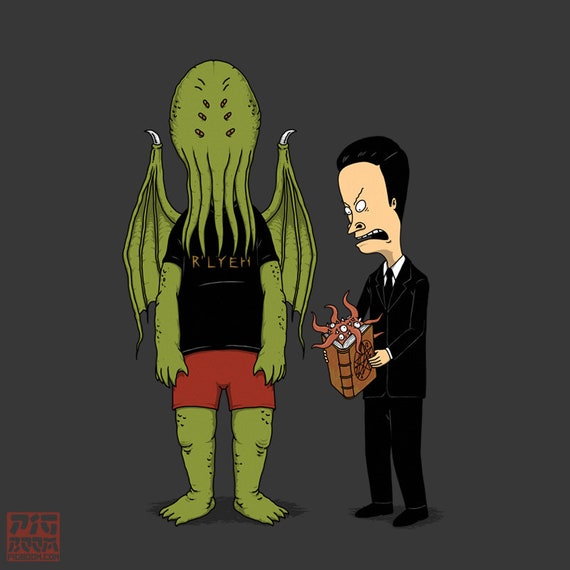 Cosmic Horror is Cool Funny Cthulhu Lovecraft Cartoon Mashup | Etsy