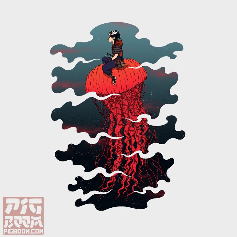 The Wanderer Ronin Samurai Japanese Art Jellyfish Spirit | Etsy