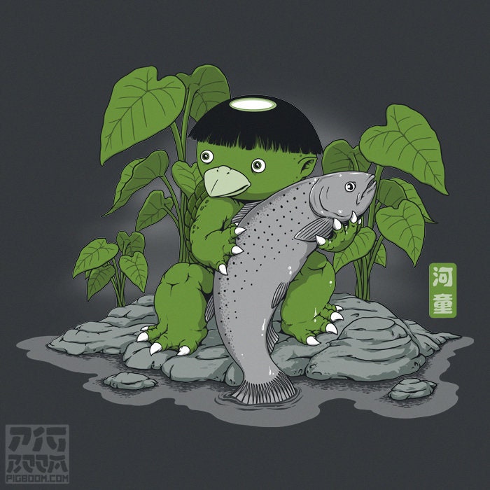 Along the River - Japanese Yokai | Japanese Art | Kappa | River Yokai ...