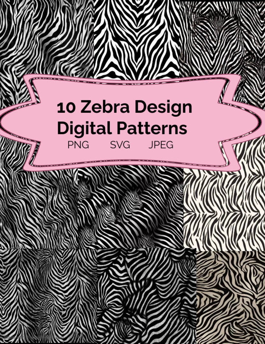 Zebra Digital Pattern Printable Designs Seamless Digital Download ...