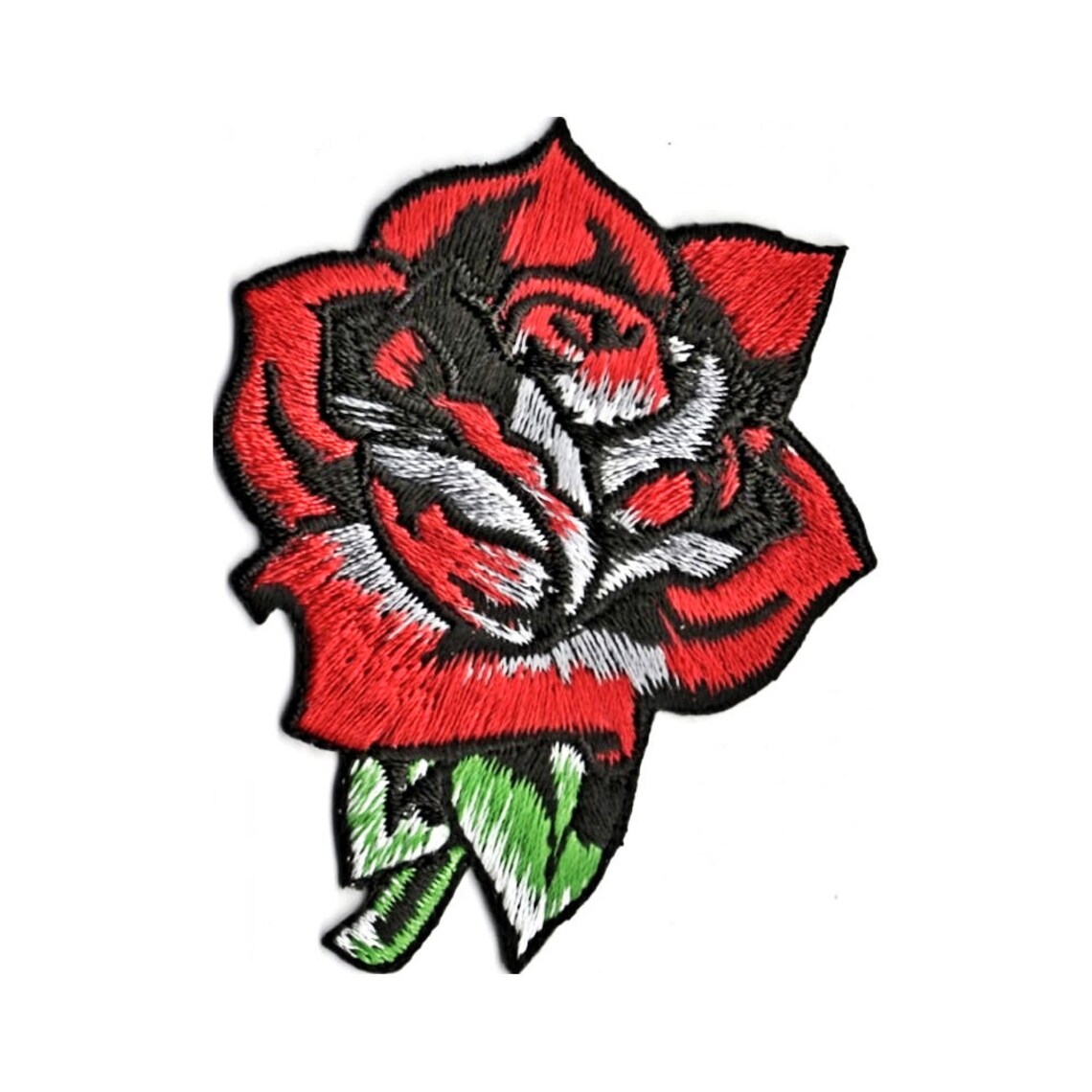 Red Rose Embroidered Patch Iron on or Sew on Embellishment - Etsy