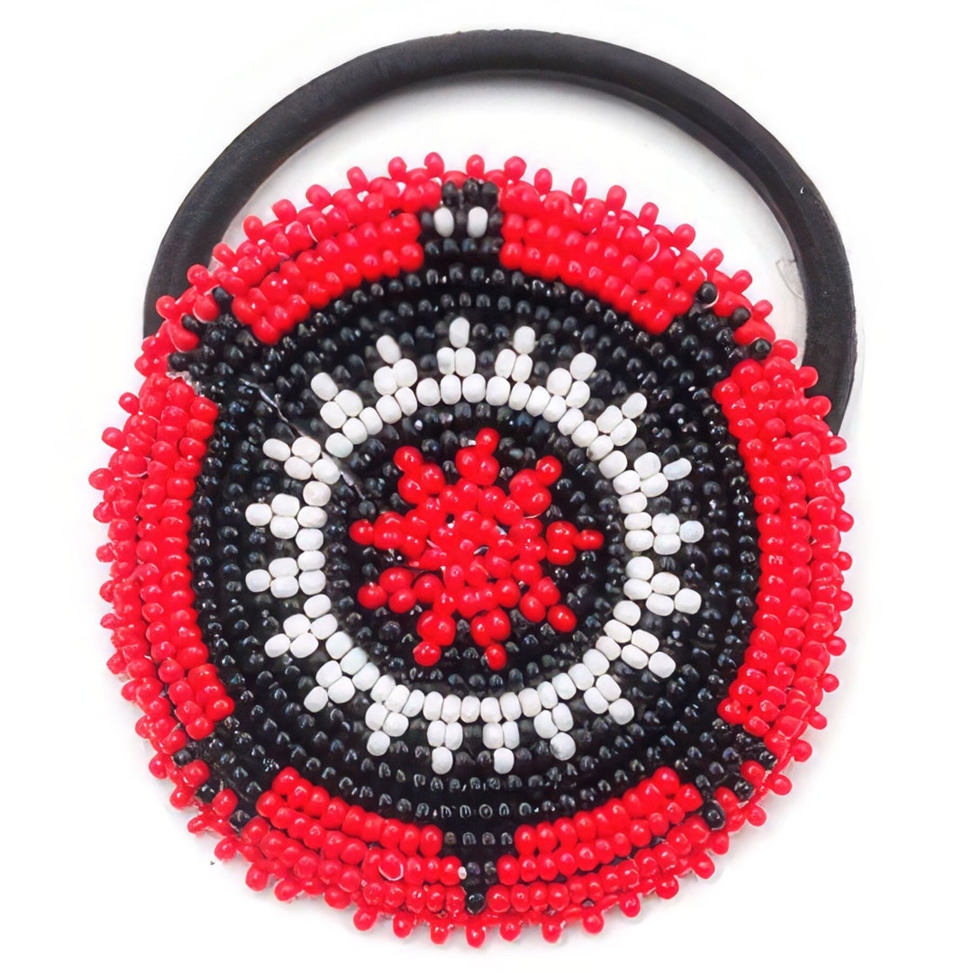 Red and Black Turtle Ponytail Holder, Native Crafts Supplies, Pow Wow ...