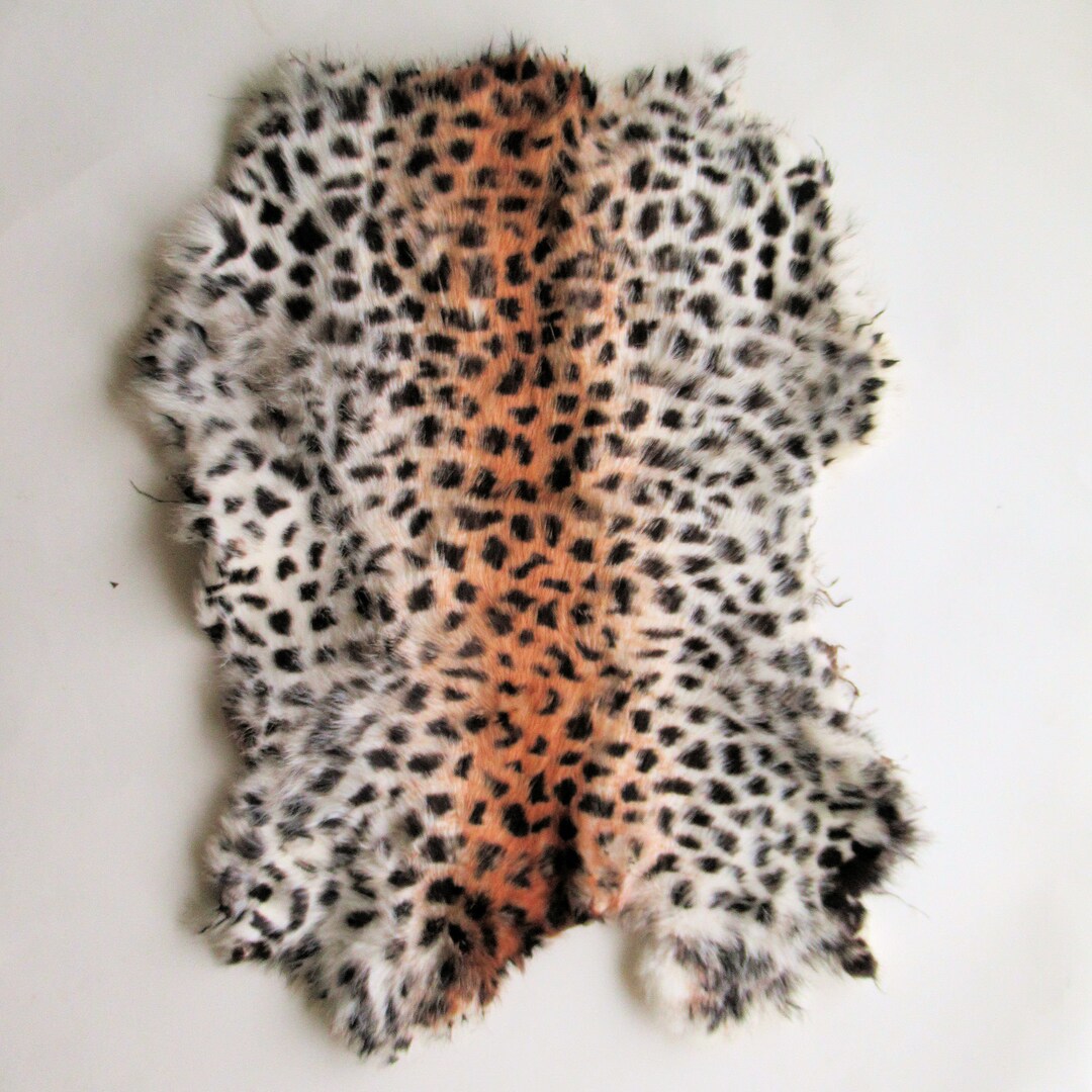 Cheetah Printed Rabbit Fur Pelt, Genuine Rabbit Fur, Ethically Sourced ...