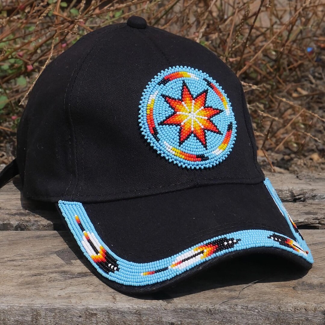 Beaded Baseball Hat, Native American Morning Star, Gift for Men - Etsy