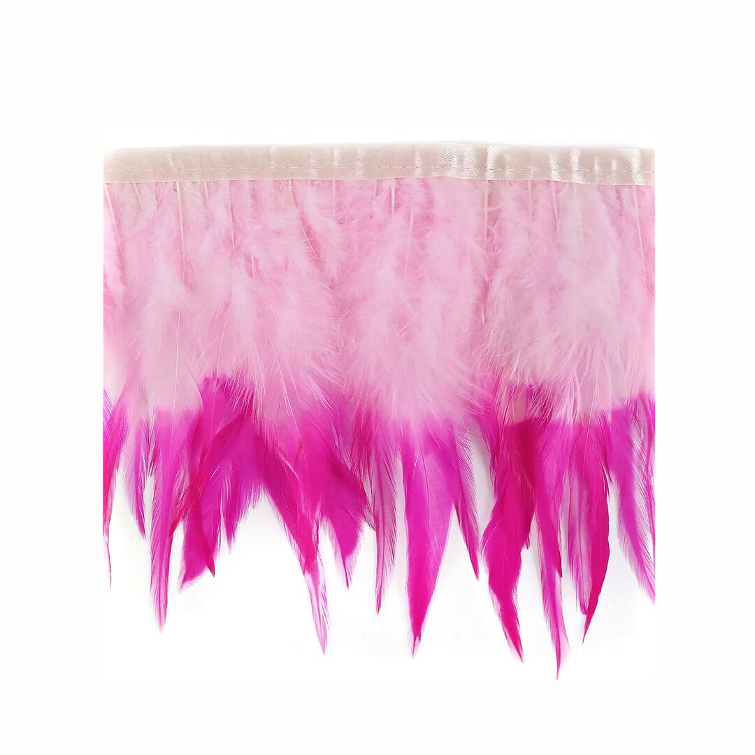 Dual Pink Tip Dyed Feather Fringe, Light Pink and Hot Pink Tipped ...