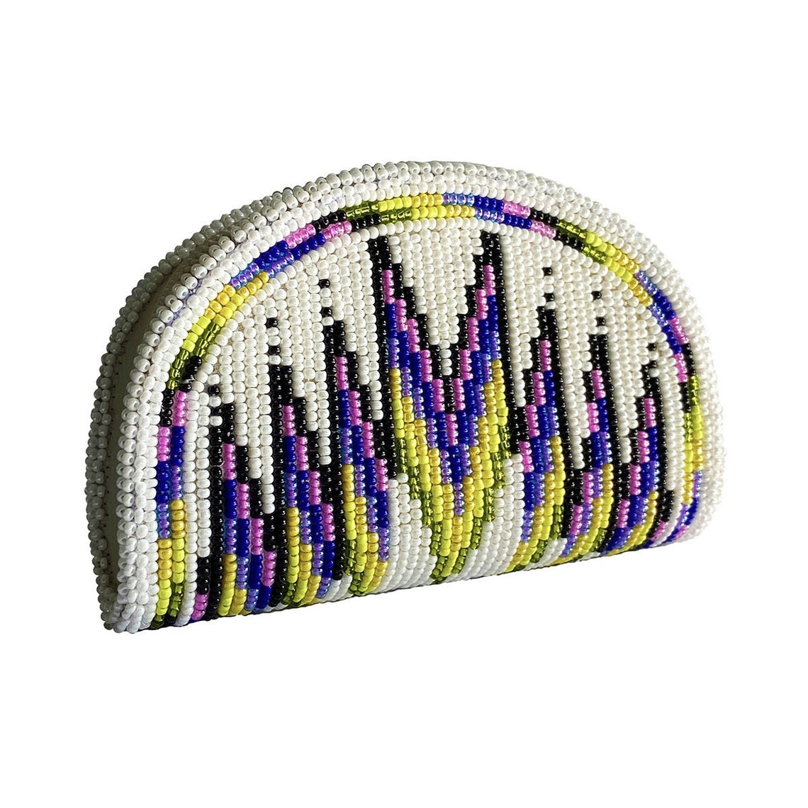 Leather Beaded Coin Purse Purple and Yellow Native American - Etsy