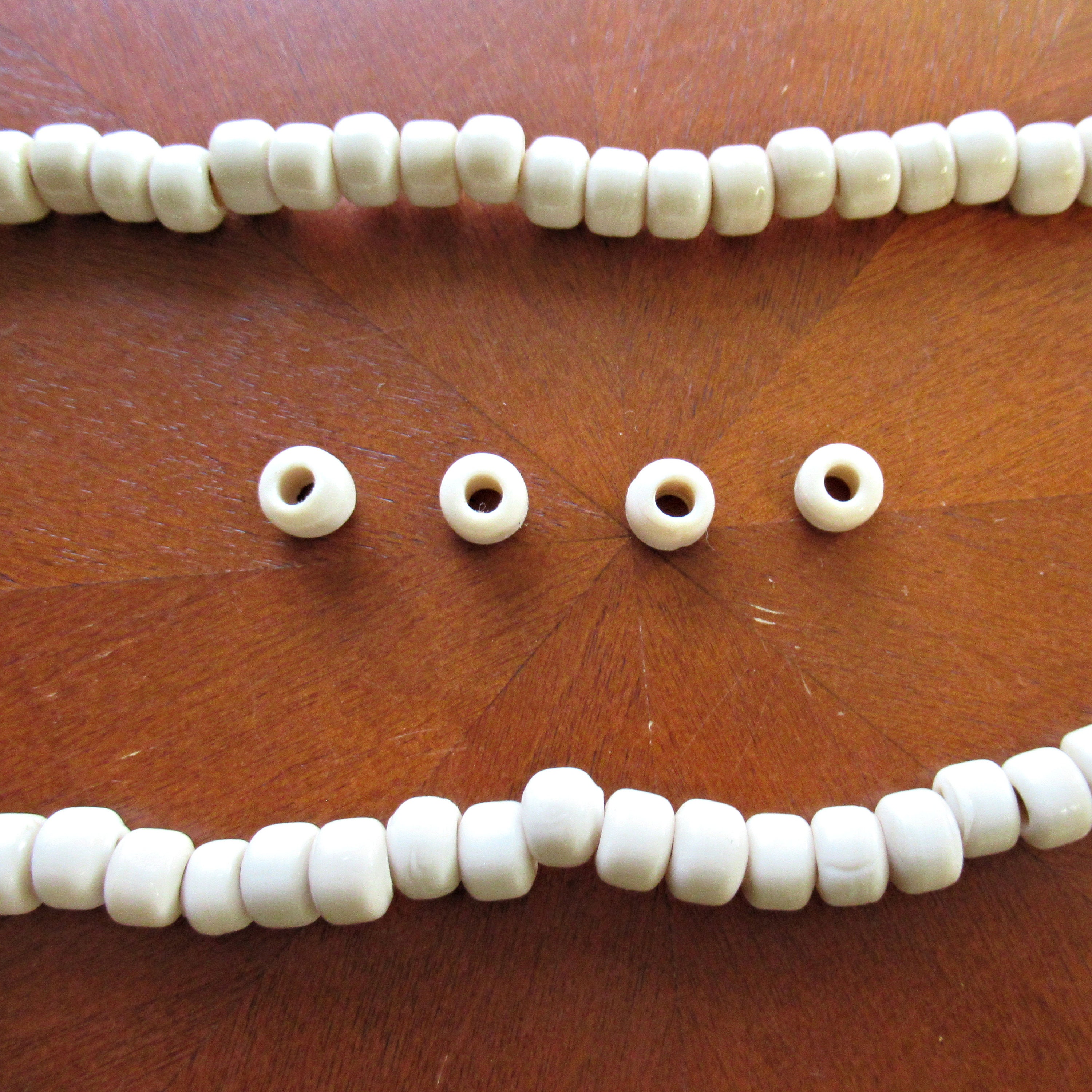 Glass Crow Beads Beige Beads 9 Mm Strand of 100 Roller - Etsy