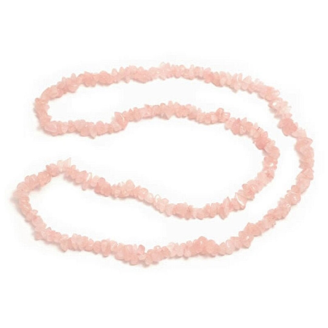 Rose Quartz Chips, 32 Inches Double Strand, Rose Quartz Stones ...
