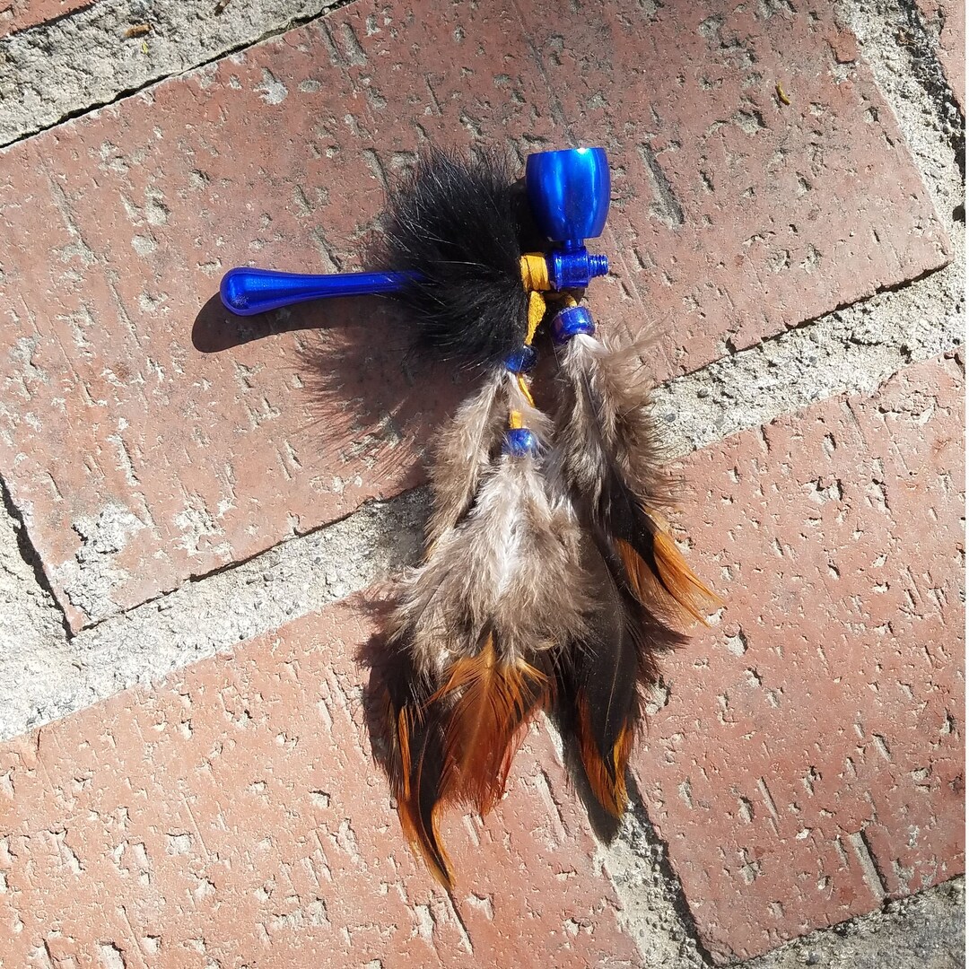 3 Smokable Morning Prayer Peace Pipe Blue Metal Pipe - Etsy