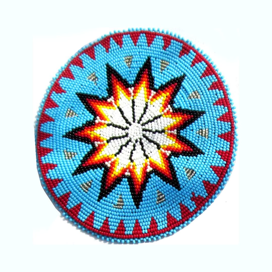 5 Inch Seed Bead Rosette, Beaded Patch, Beaded Rosette Medallion ...
