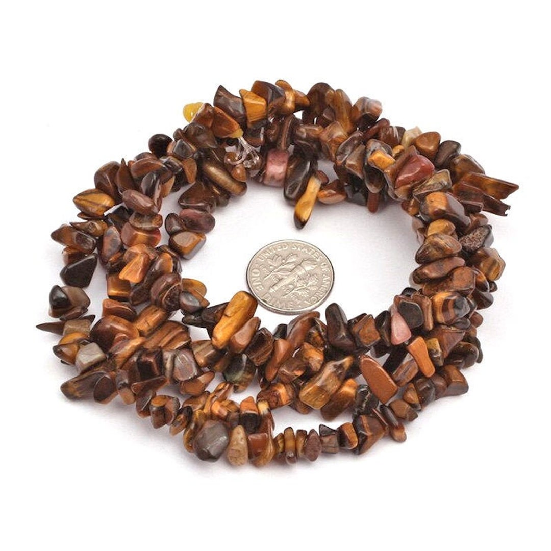 Natural Tiger Eye Chips 34 Inches Double Strand Tiger Eye - Etsy