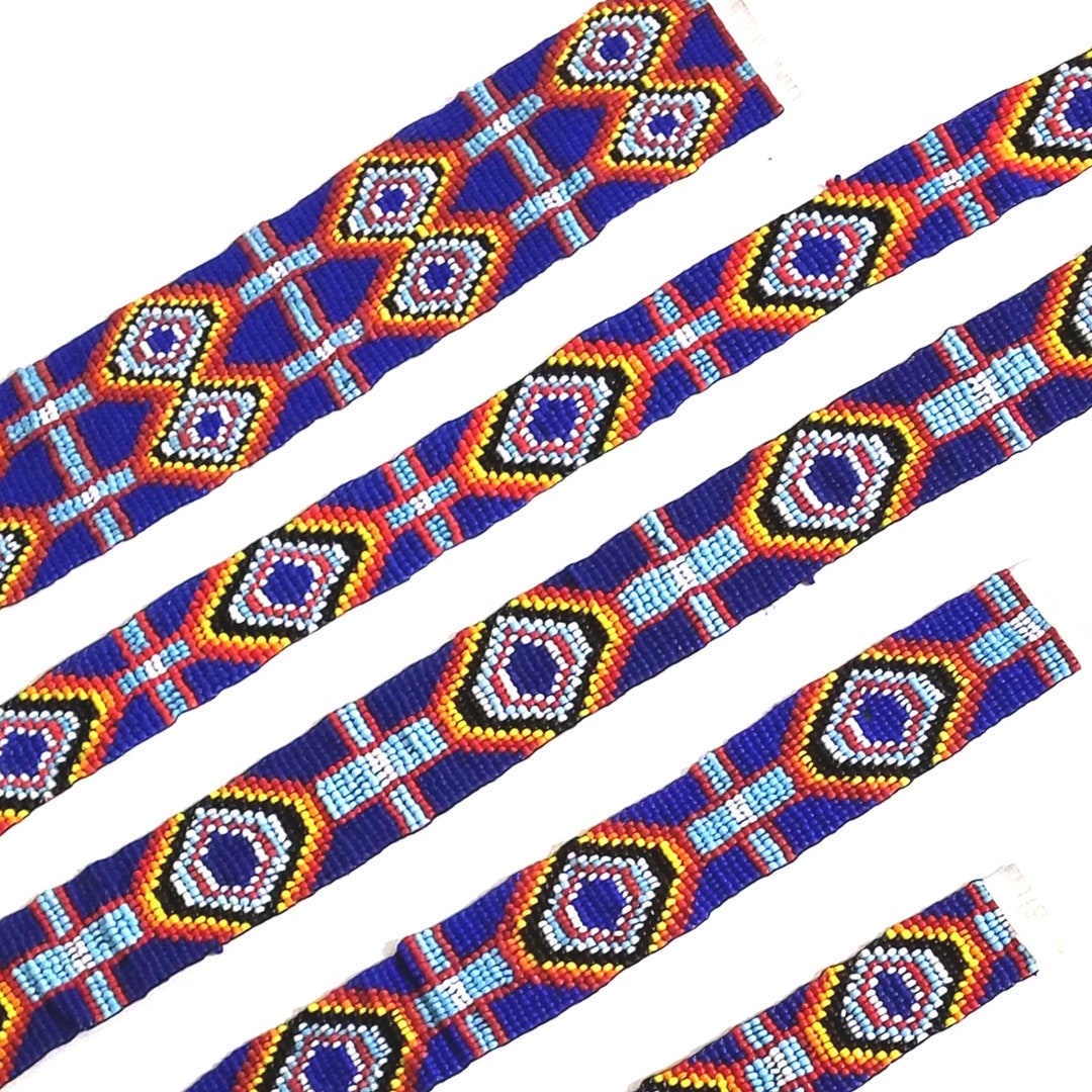 Beaded Sew or Glue Seed Bead Strip 2, Beading Applique for Native ...