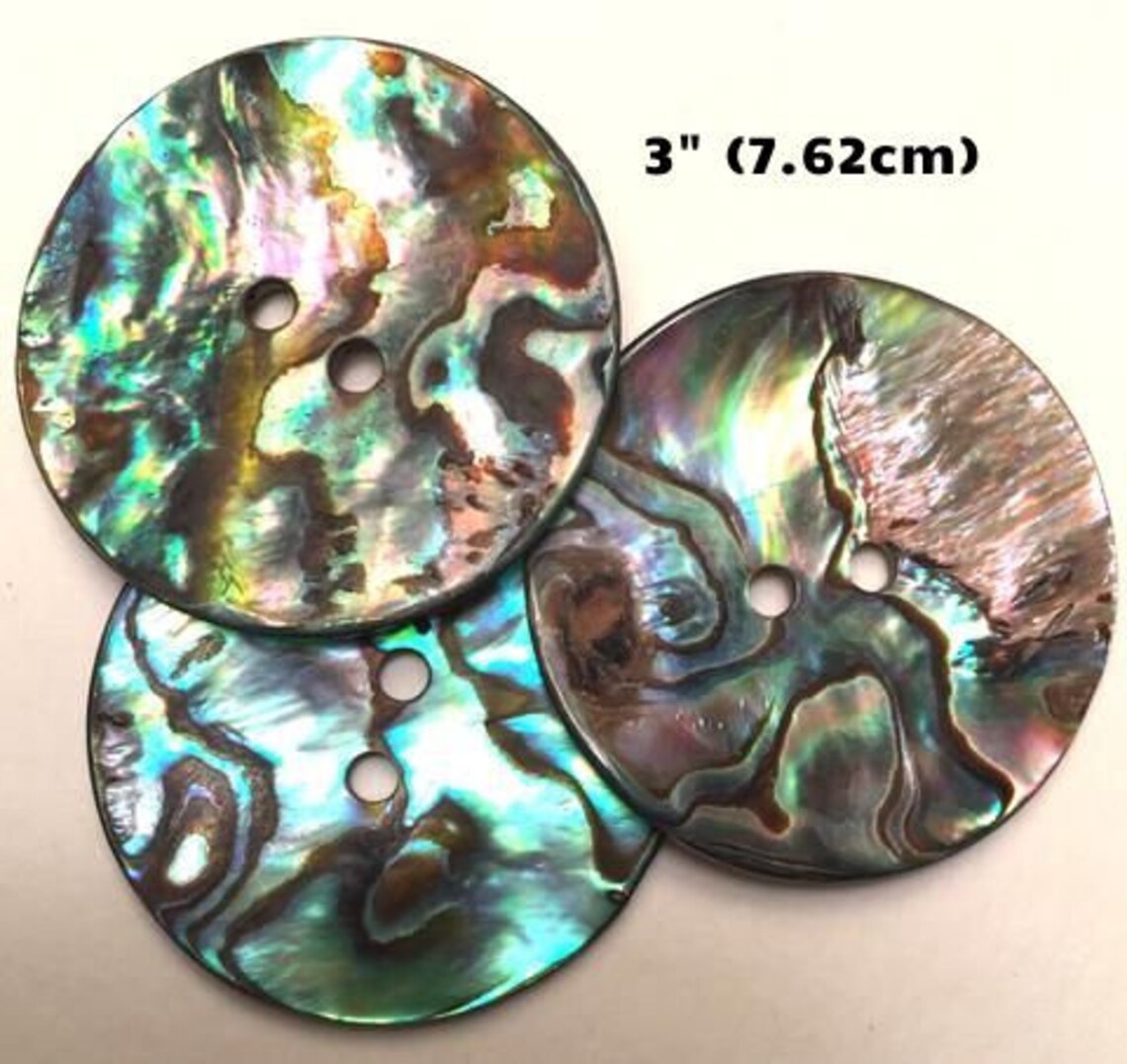 3 inch Abalone Disc 2 Hole Abalone Buttons Shell Focal Point | Etsy