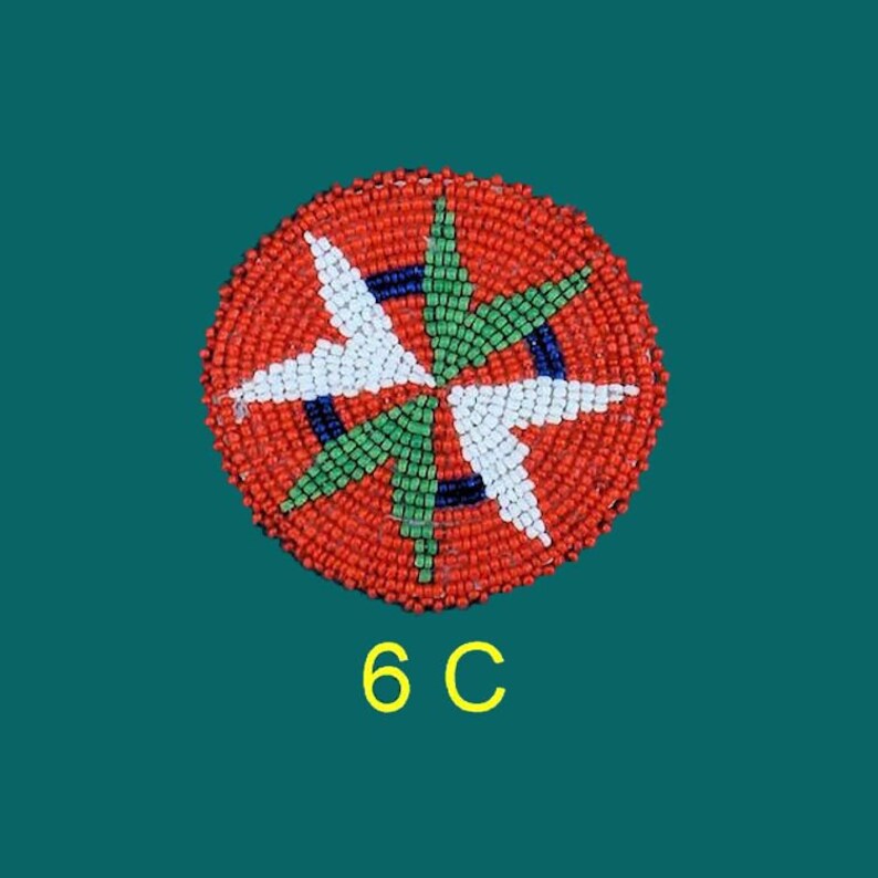 Seed Bead Rosette 6C 3 Inch Four Directions Beaded Patch - Etsy