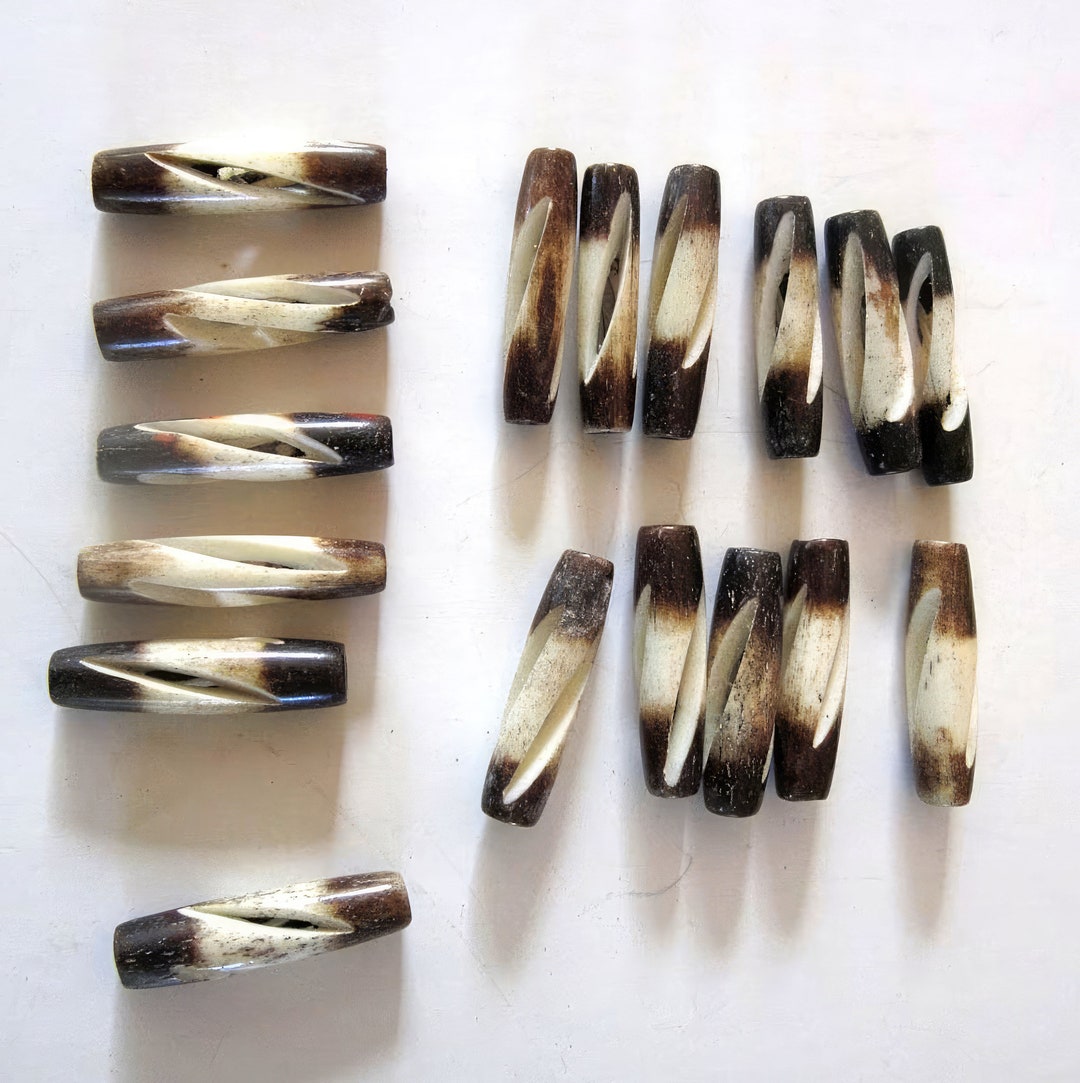 Two Tone Bone Hairpipe Beads, Buffalo Bone Beads Indian Jewelry ...