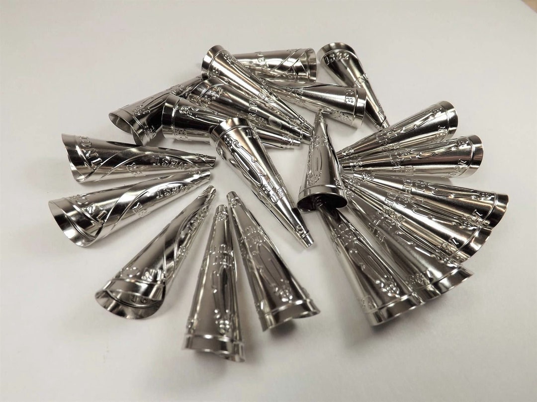 20 Adult Size Jingle Cones, Lot of 20, 2 5/8 Silver Metal Cones, Native ...