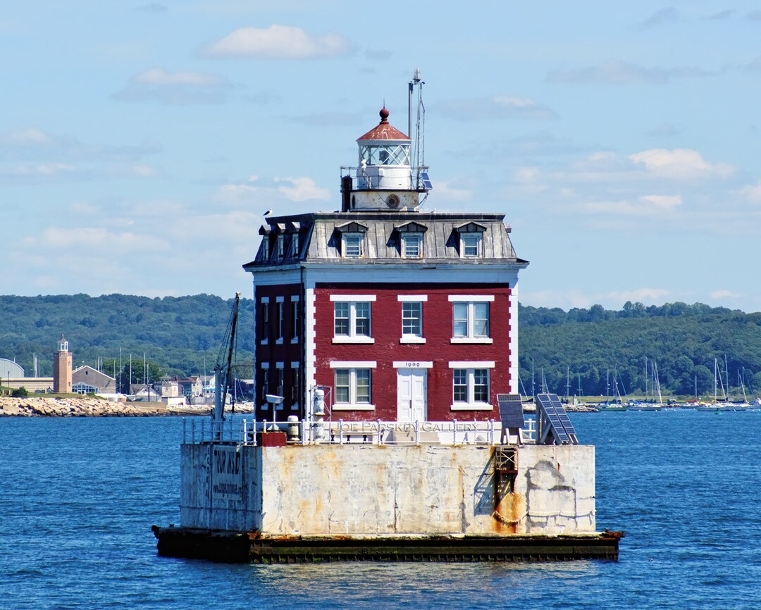 New London Ledge Lighthouse With Avery Point Light, Connecticut ...