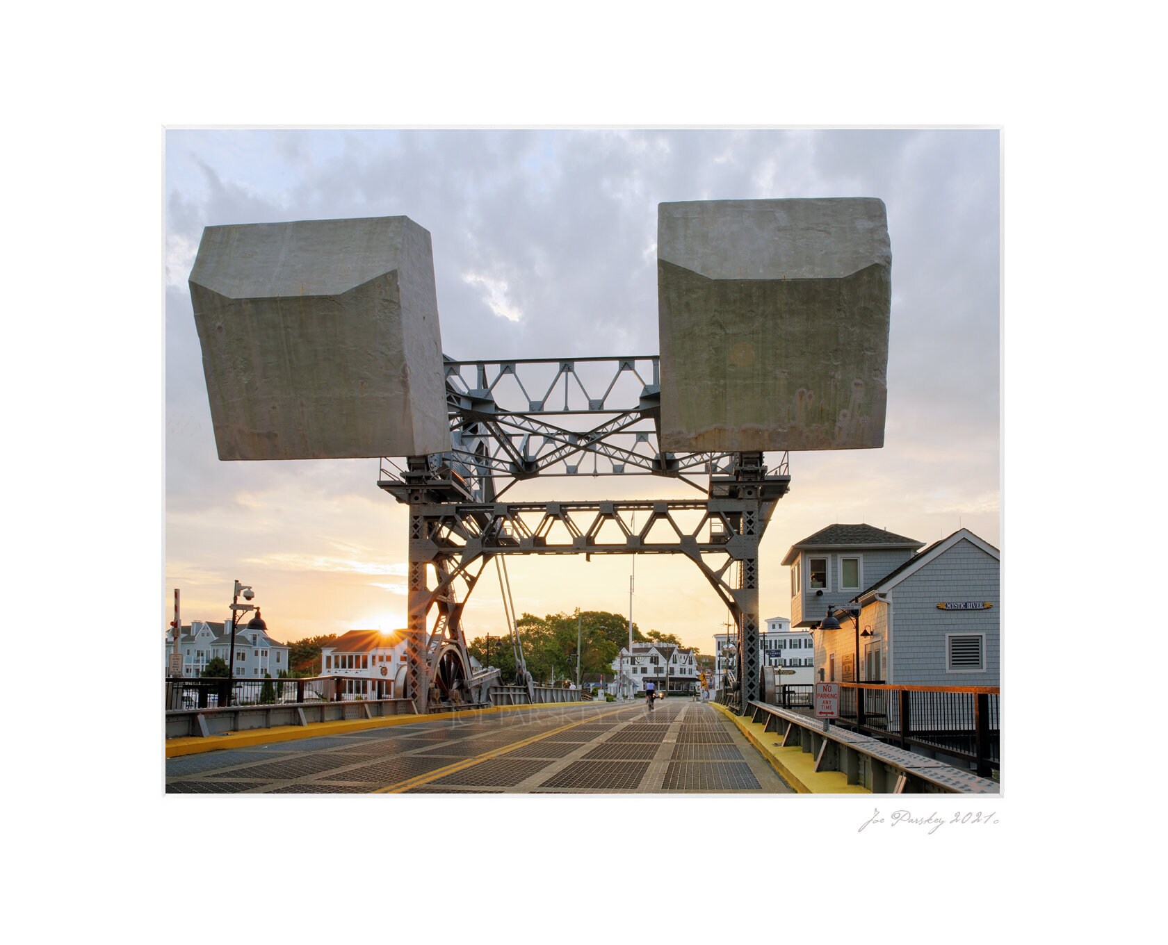 Sunrise at Mystic River Bascule Bridge, Drawbridge, Mystic, CT ...
