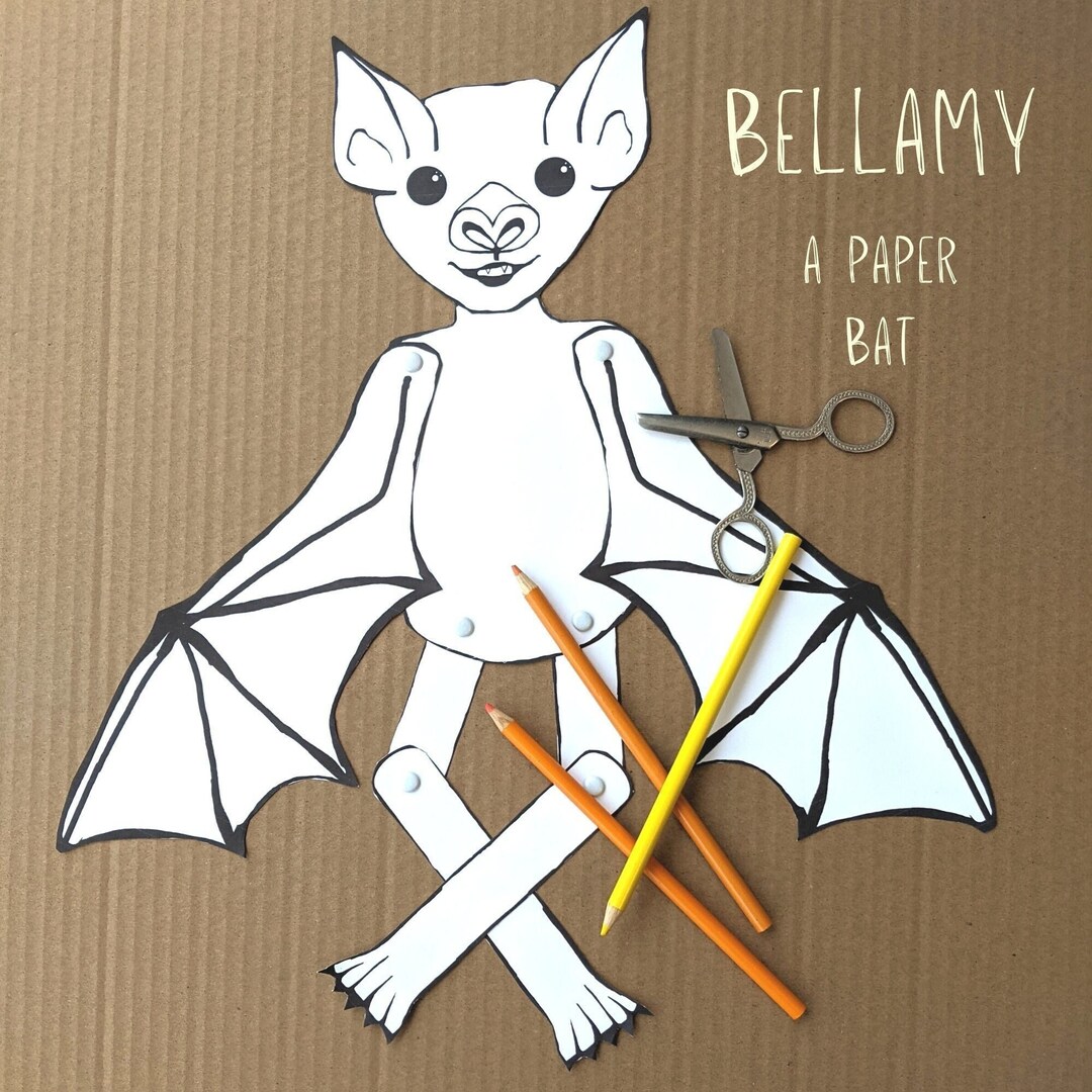 Printable Paper Bat Articulated Paper Doll Paper Toy Paper Craft ...