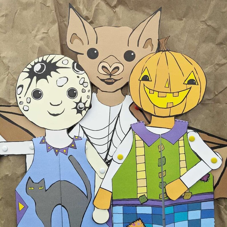 Printable Paper Pumpkin Articulated Paper Doll Pumpkin Craft Halloween ...