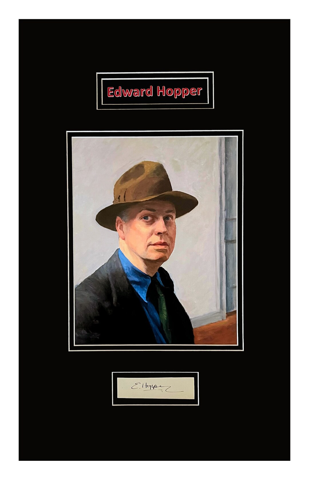 Edward Hopper Autograph Museum Framed Ready to Display - Etsy