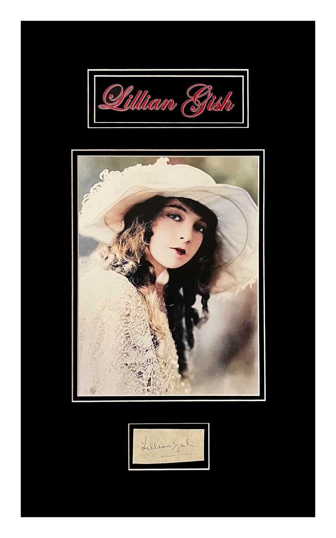 Lillian Gish Original Autograph Page Cut Museum Framed Ready to Display ...