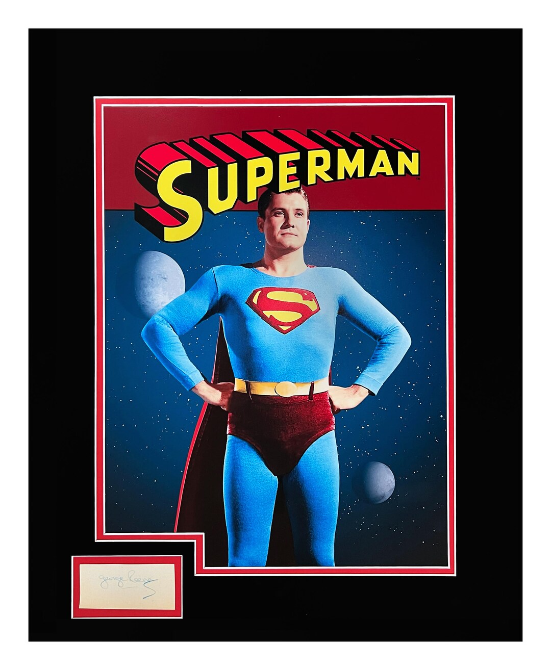 George Reeves Autograph Book Page Cut Museum Framed Ready to Proudly ...