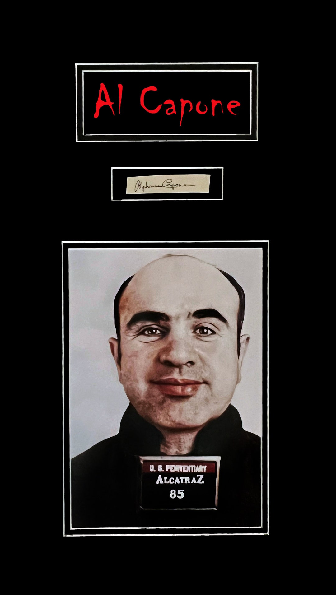 Alphonse Capone Autograph Cut From Larger Document Framed - Etsy