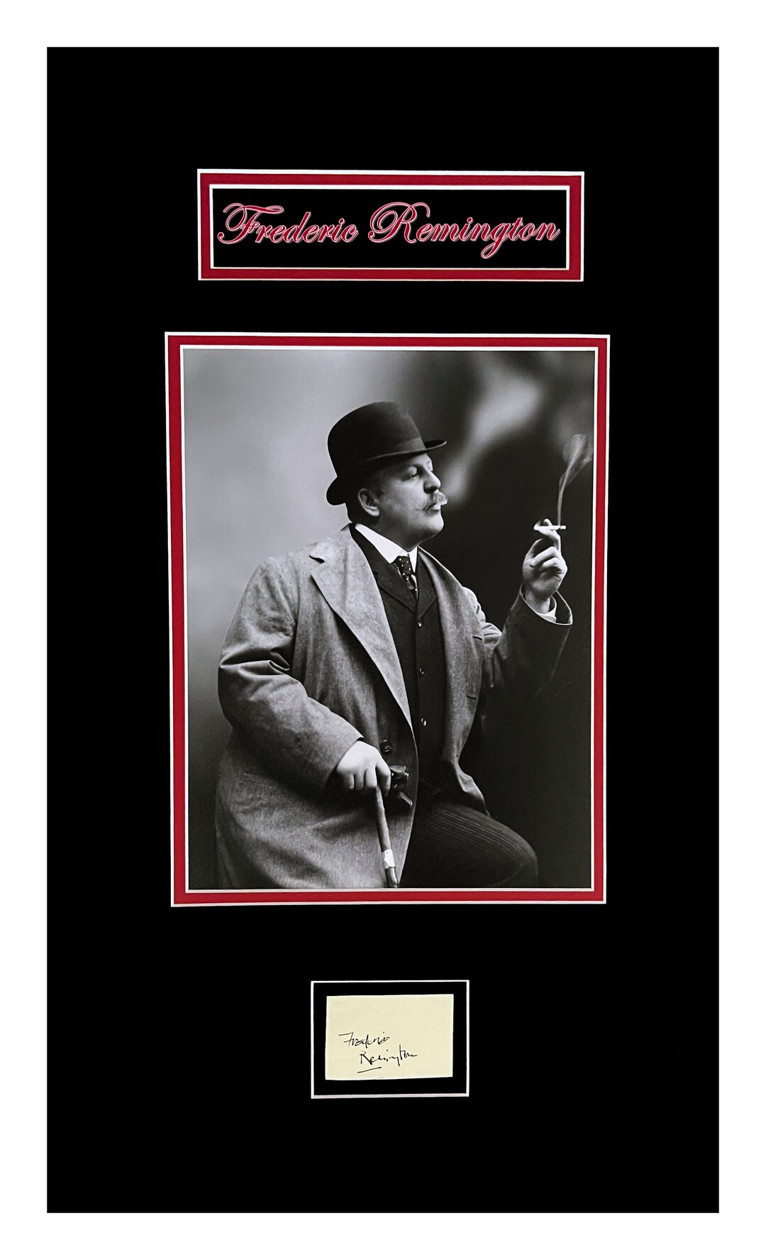 Frederic Remington Autograph Cut Museum Framed Ready to Display - Etsy