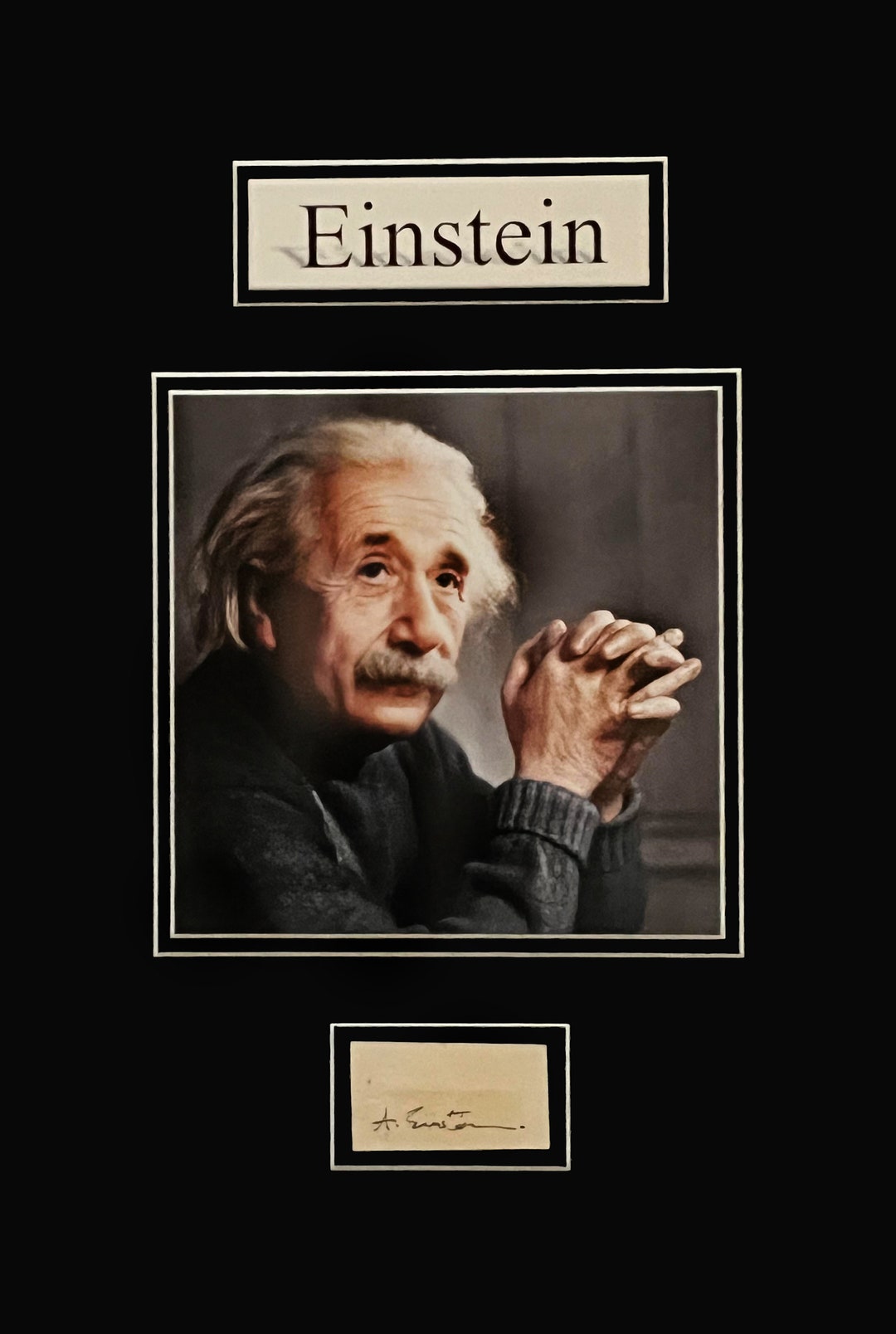 Albert Einstein Autograph Cut Museum Framed Ready to Display - Etsy