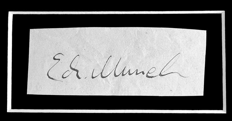 Edvard Munch Signature Document Cut Museum Framed Ready to Display - Etsy