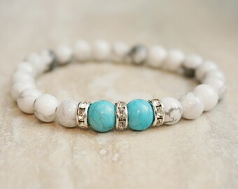 White stone bracelet | Etsy