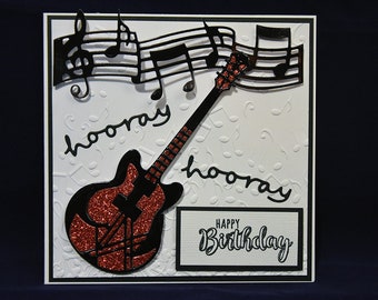 Guitar birthday card | Etsy