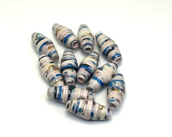 11 Handmade Paper Beads Jewelry Making DIY Craft Beads Handmade Beads ...