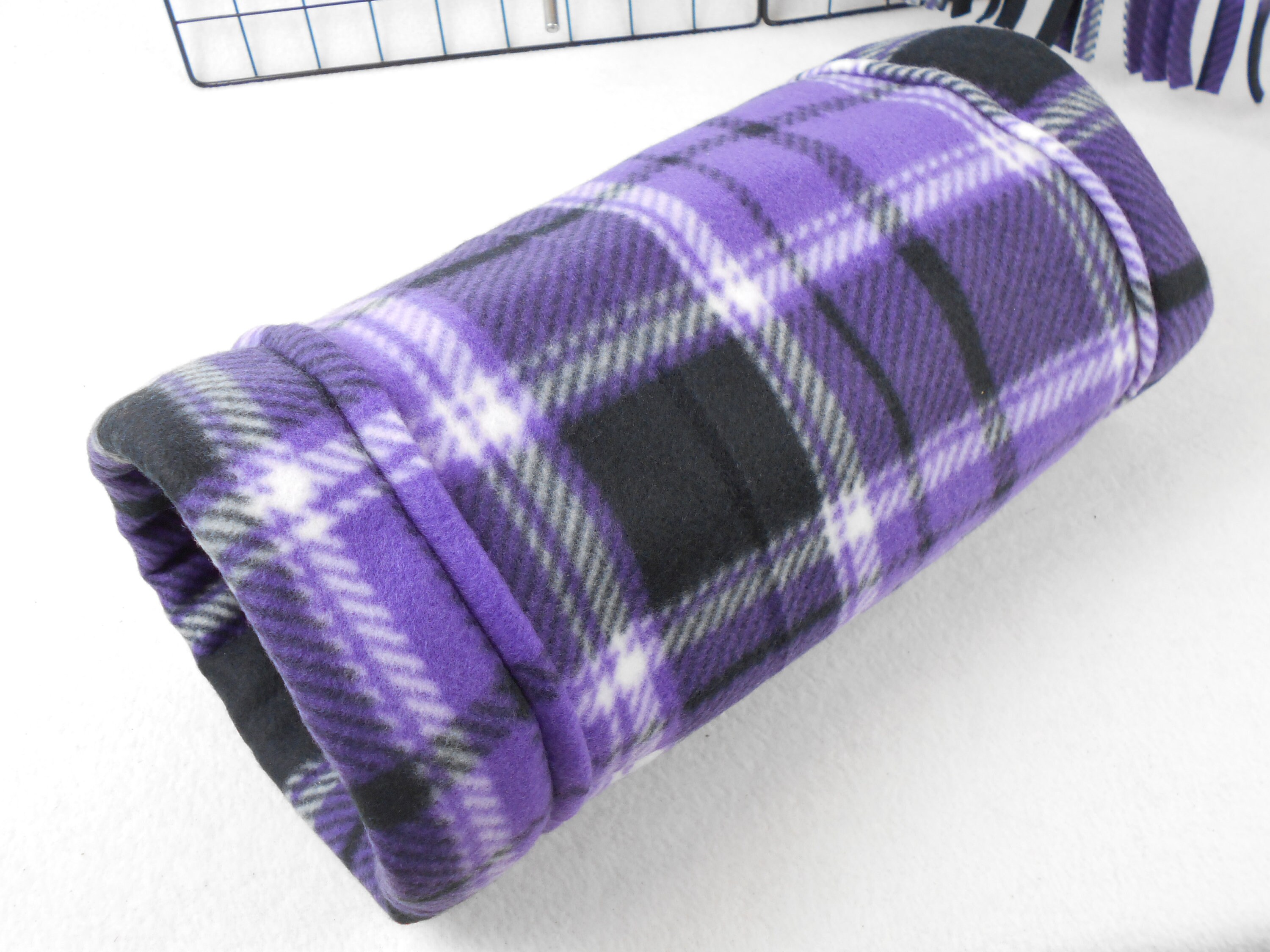 NEW Purple Plaid-fleece Liners Pads Cuddle Sacks Beds - Etsy