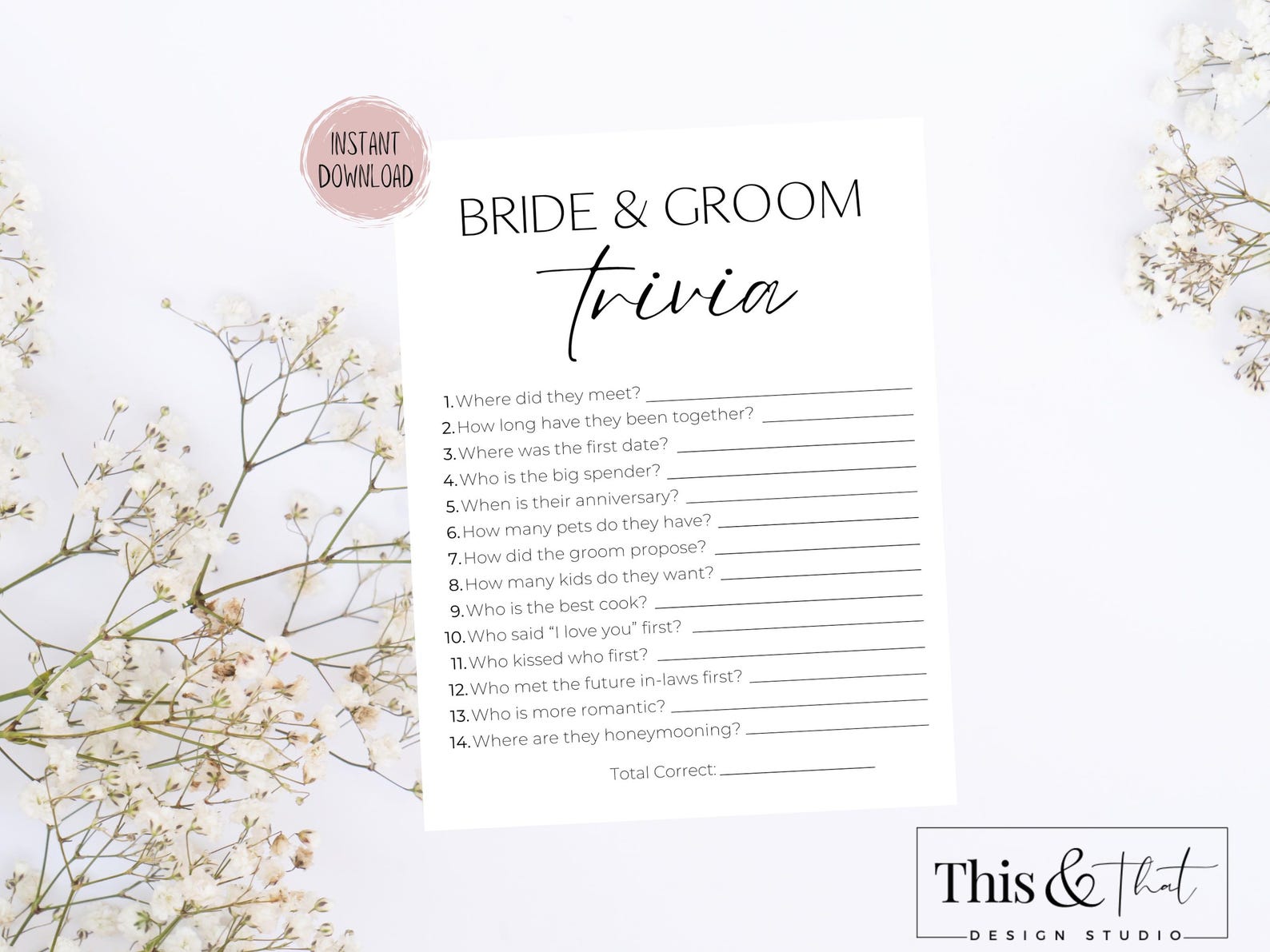 Bride and Groom Trivia Printable | How Well Do You Know the Couple ...
