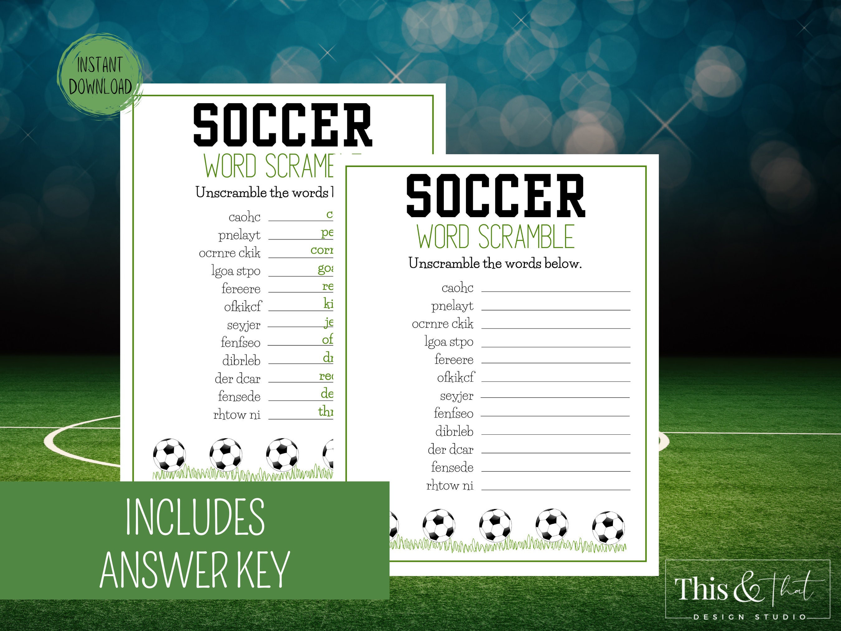 Soccer Word Scramble Printable Game | Printable Soccer Game Sports ...