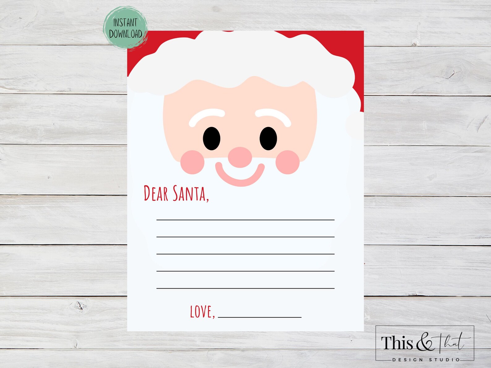 Dear Santa Printable Christmas Letter | Blank Santa Wishlist Printable ...