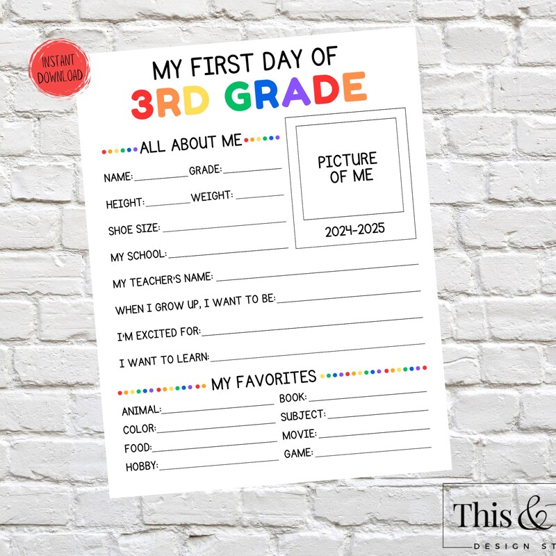3rd Grade Sign - Etsy