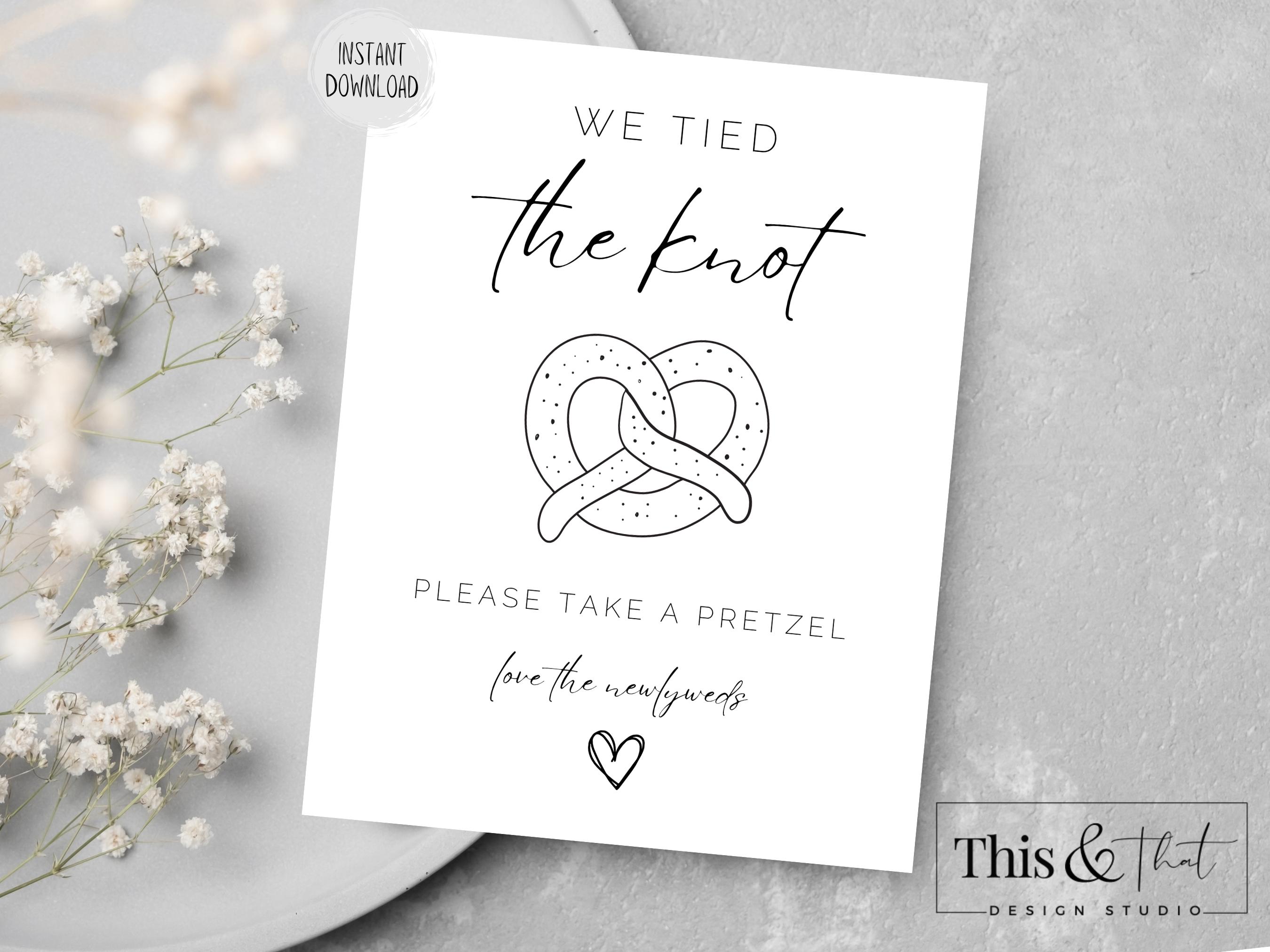 We Tied the Knot Pretzel Bar Sign Printable Wedding Late Night Snack ...