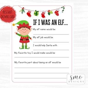 If I Was an Elf Printable Christmas Activity Santa's Elf Printable ...