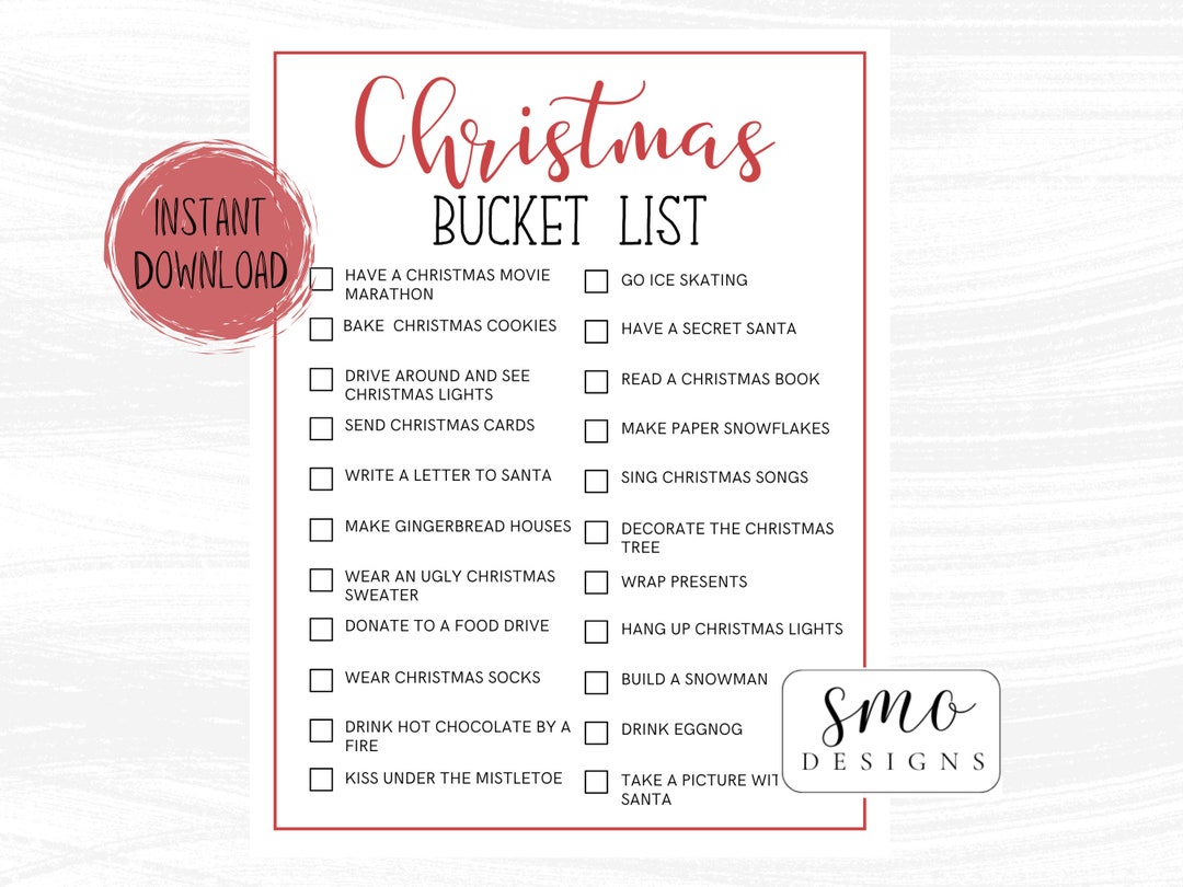 Plantilla imprimible de lista de deseos de Navidad Descarga instantánea ...