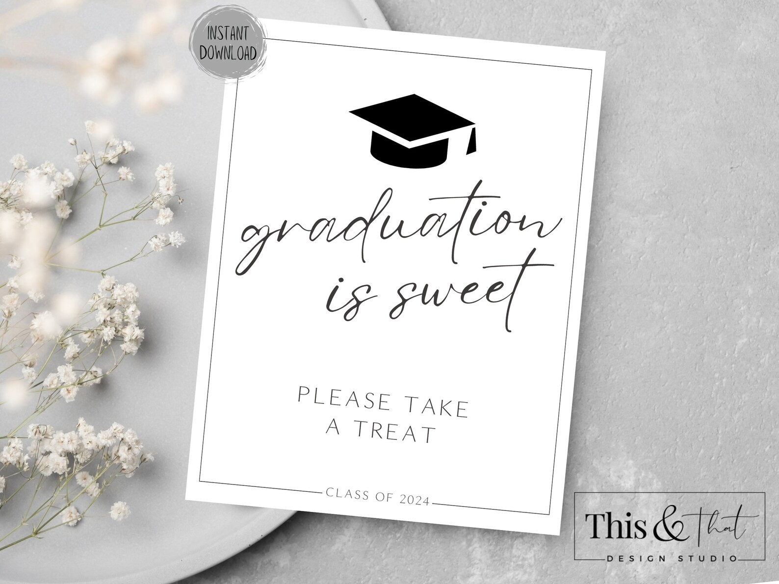 Graduation Sign Printable Sign | Printable Grad Party Graduation is ...