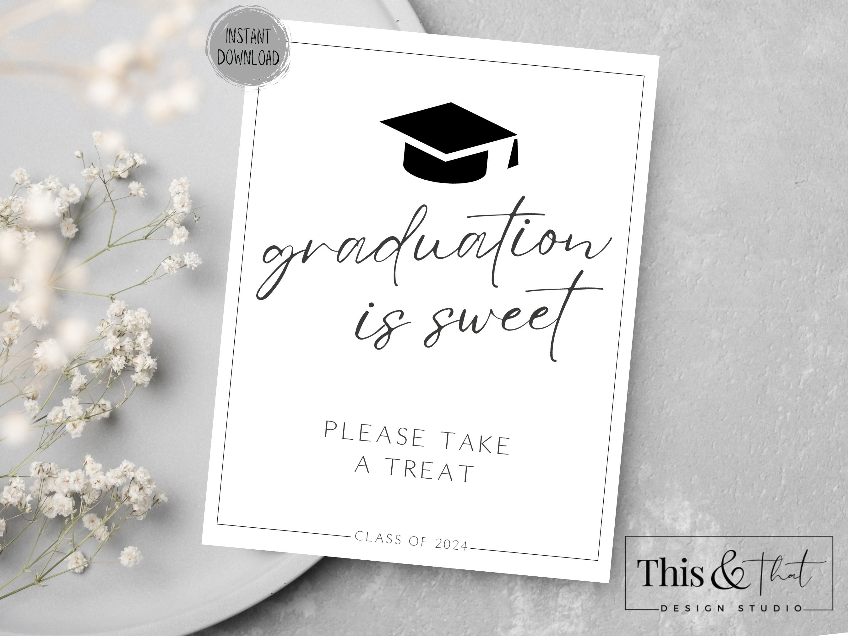 Graduation Sign Printable Sign | Printable Grad Party Graduation is ...