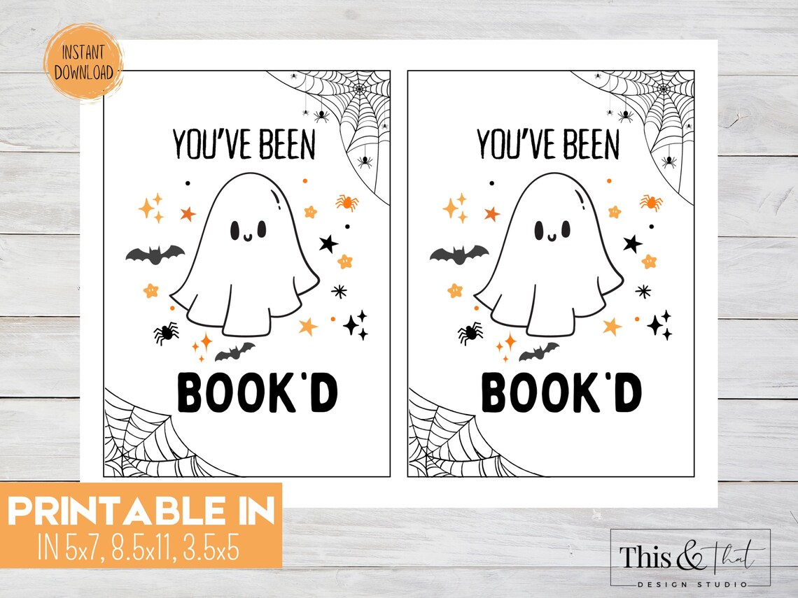 You Have Been Book'd Printable | You've Been Booed Halloween Sign ...