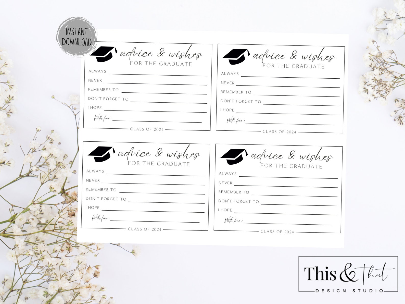 Graduation Sign Printable Sign Printable Grad Party Advice and Wishes ...
